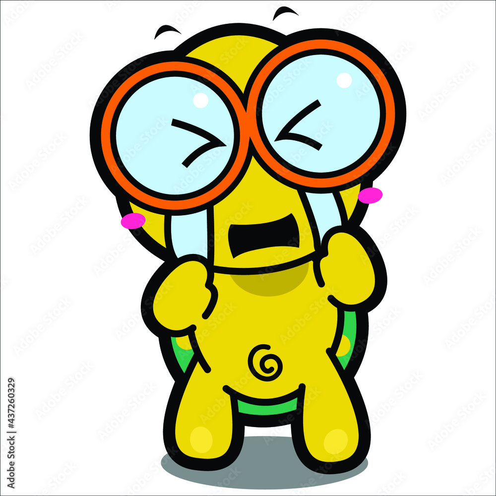 cartoon of a crying tortoise cub who is living by its mother Stock ...