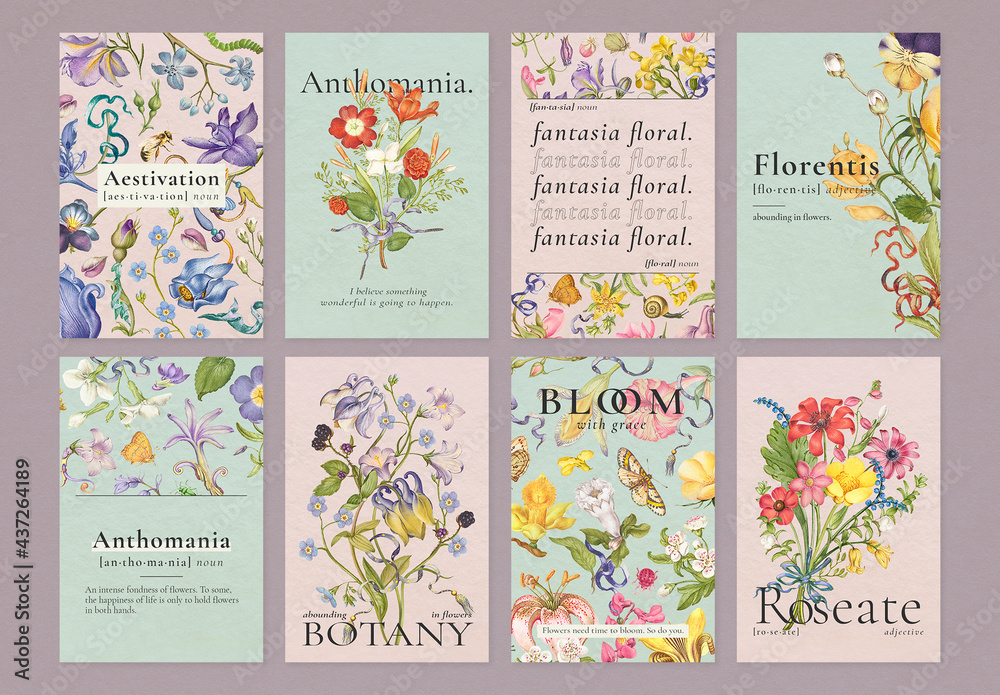 Editable Beautiful Floral Layout Stock Template | Adobe Stock