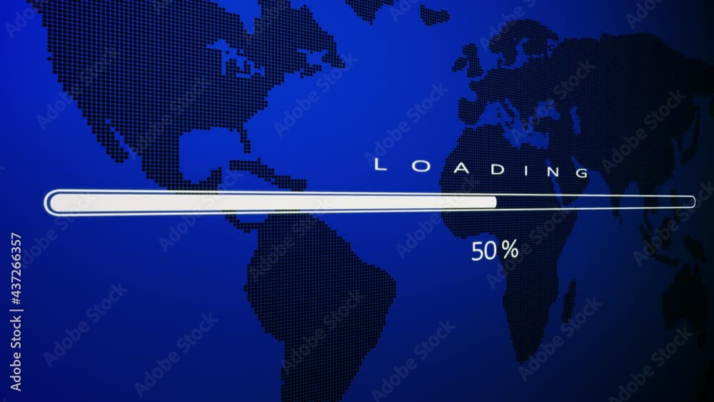 Loading bar with dot world map. Progress bar loading with increasing ...
