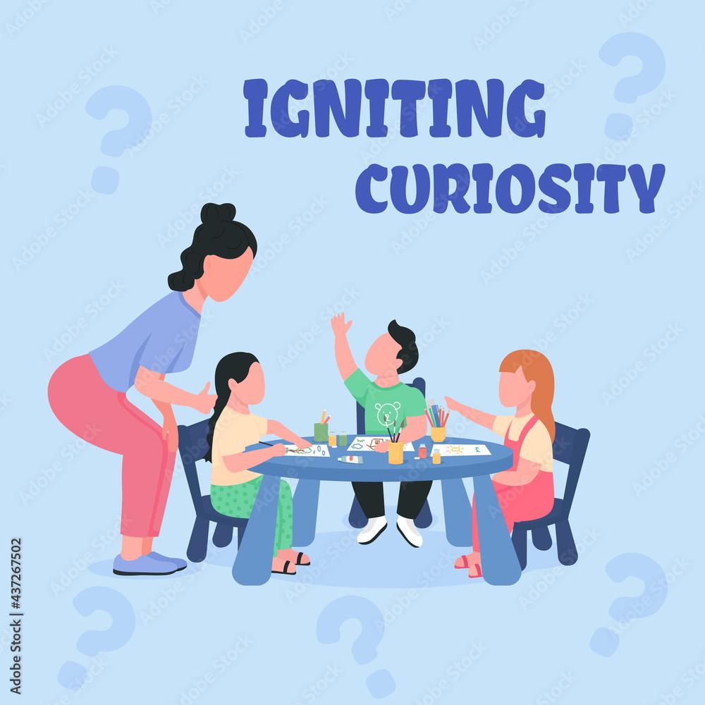 Teaching in preschool social media post mockup. Igniting curiosity ...