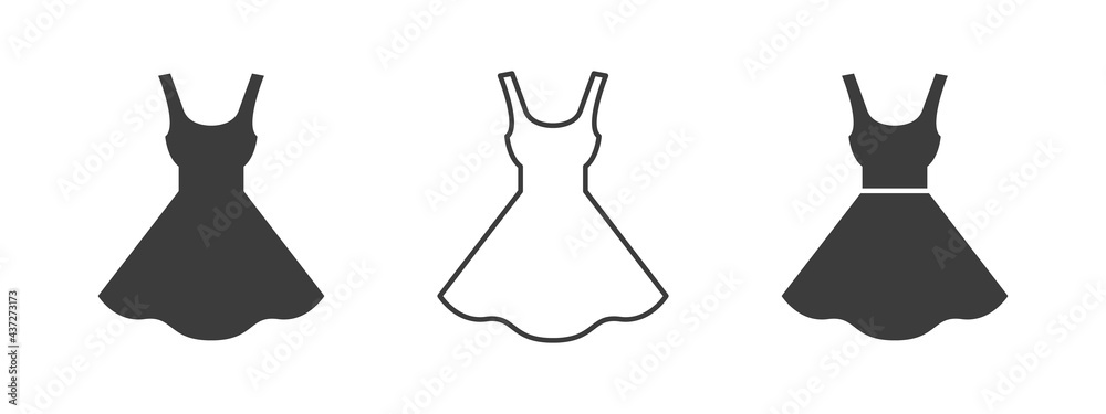 Dress icon. Women dress icons. Clothes icons modern style. Vector ...