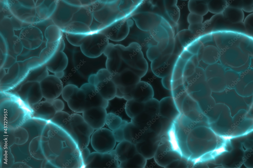 Illustrated background with simulation of human cells seen under a ...