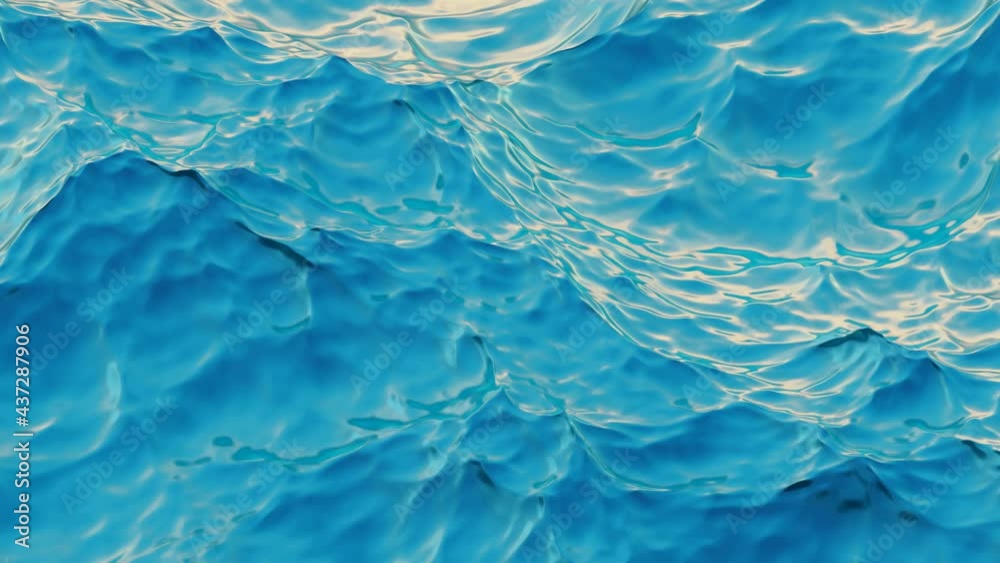 Satisfying looped water waves movement in amazing ocean. 3D loop ...