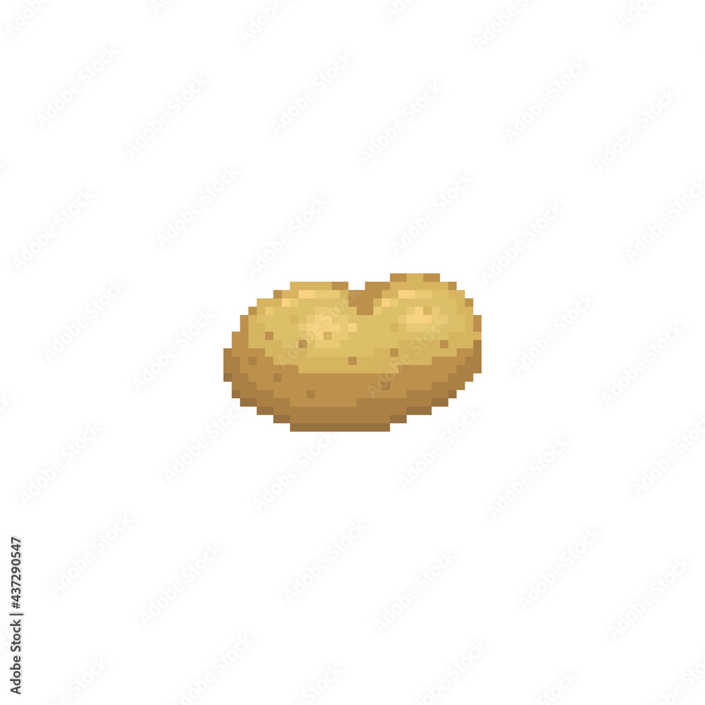 Pixel art potato icon. Vector vintage style illustration potato symbol ...