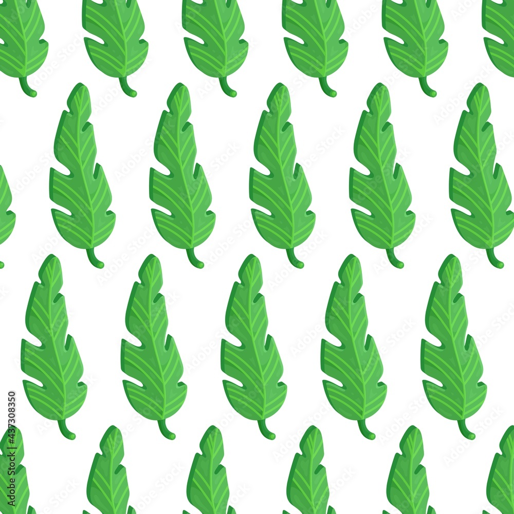 Vetor de Vector illustration of a tropical leaf pattern. In botany, the ...