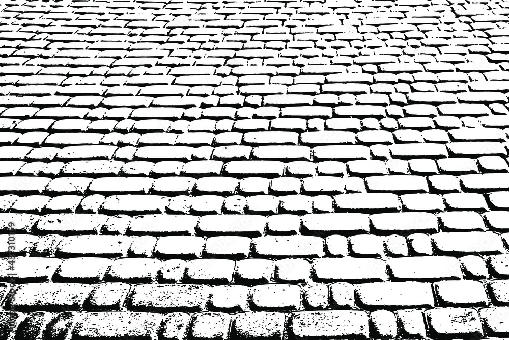 Grunge texture of of an uneven paved square. Monochrome background of ...
