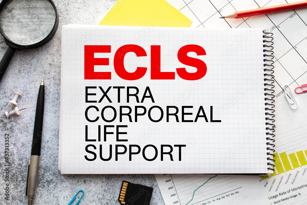 Doctor holding a card with text ECLS Extra Corporeal Life Support ...