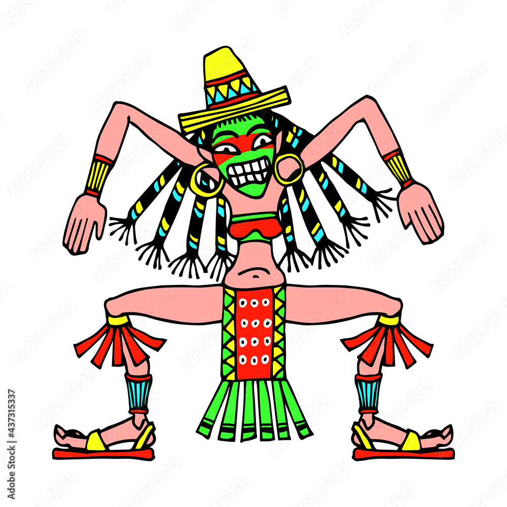 Mexican Lady Dancing Cartoon
