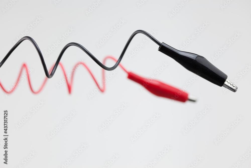 Hack, bug, surveillance, concept image. Electrical wires flying through ...