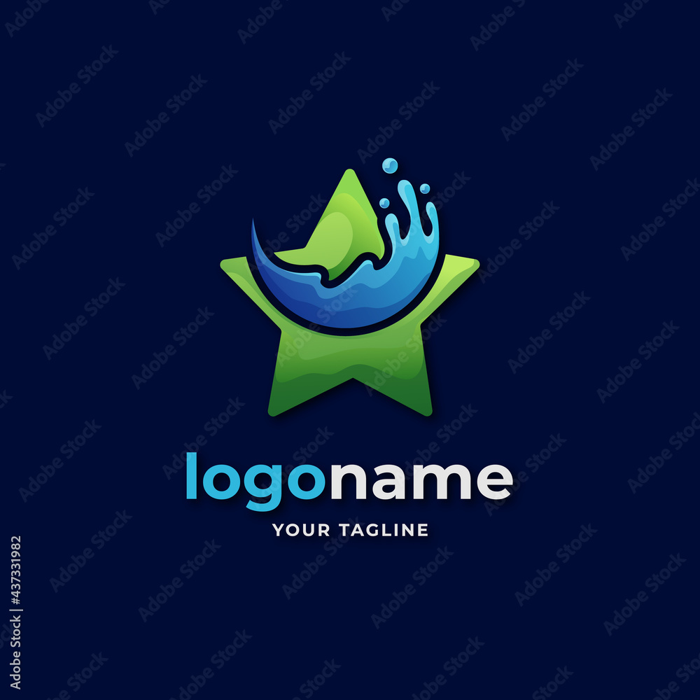 water star logo. splash star logo. star logo illustration Stock Vector ...