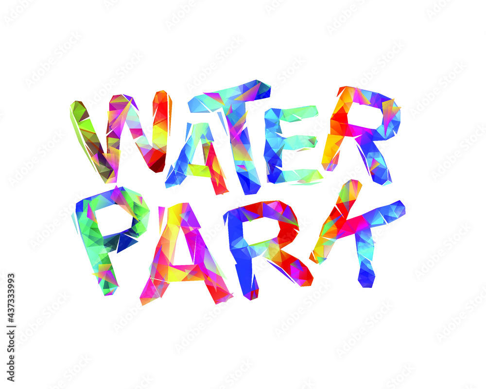 WATER PARK. Word written of vector triangular letters Stock Vector ...