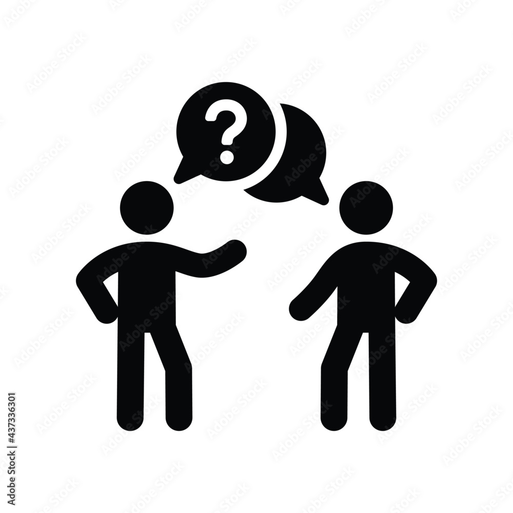 Man asking question icon vector illustration. Stock Vector | Adobe Stock
