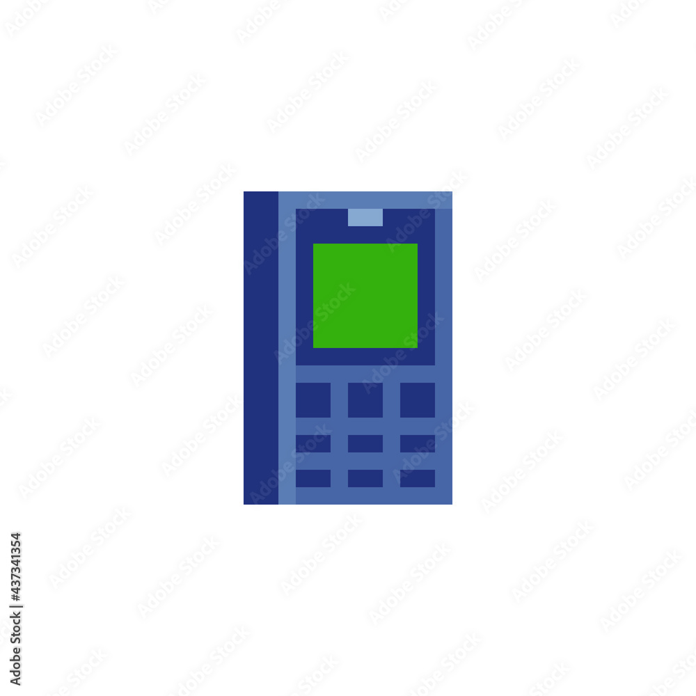Calculator icon. Old phone. Flat style. Pixel art. Isolated abstract ...