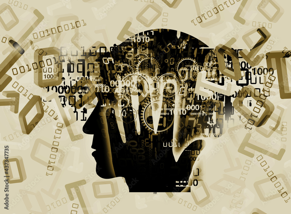 Stressed, Overworked man, burn out syndrome. Stylized male head ... Stressed, Overworked man, burn out syndrome. Stylized male head ...