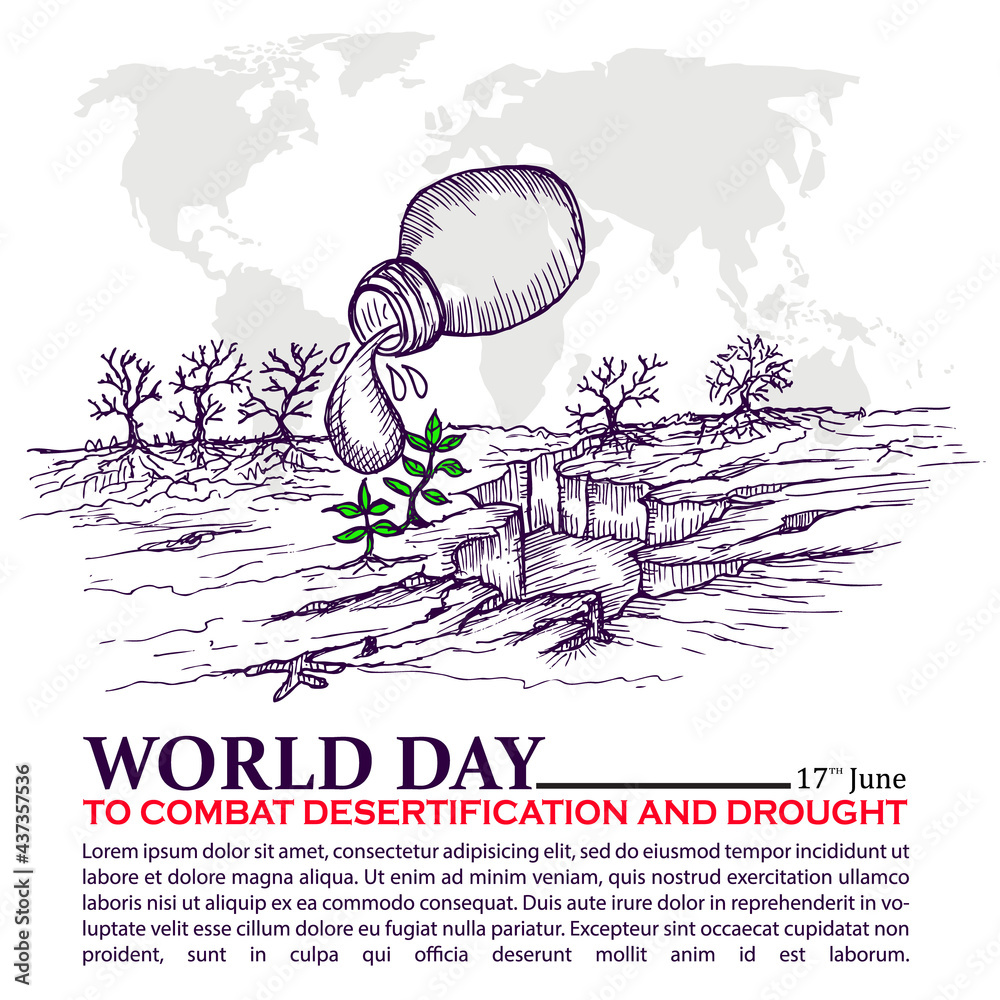 World day to combat desertification and drought, poster and banner ...