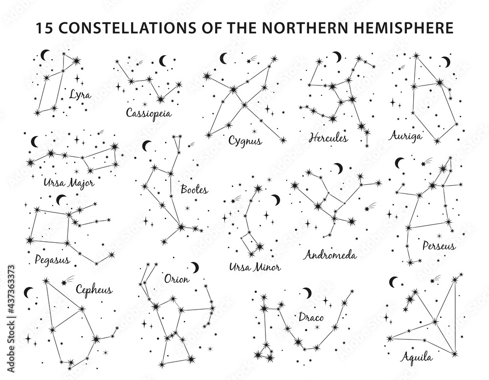 15 Constellations Northern Hemisphere set includes constellations ...