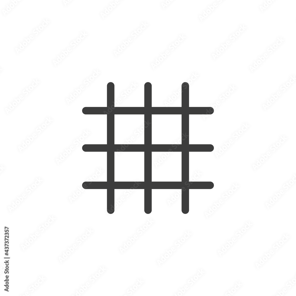 Grid layout icon. Table cells symbol. Line grid display design for web ...
