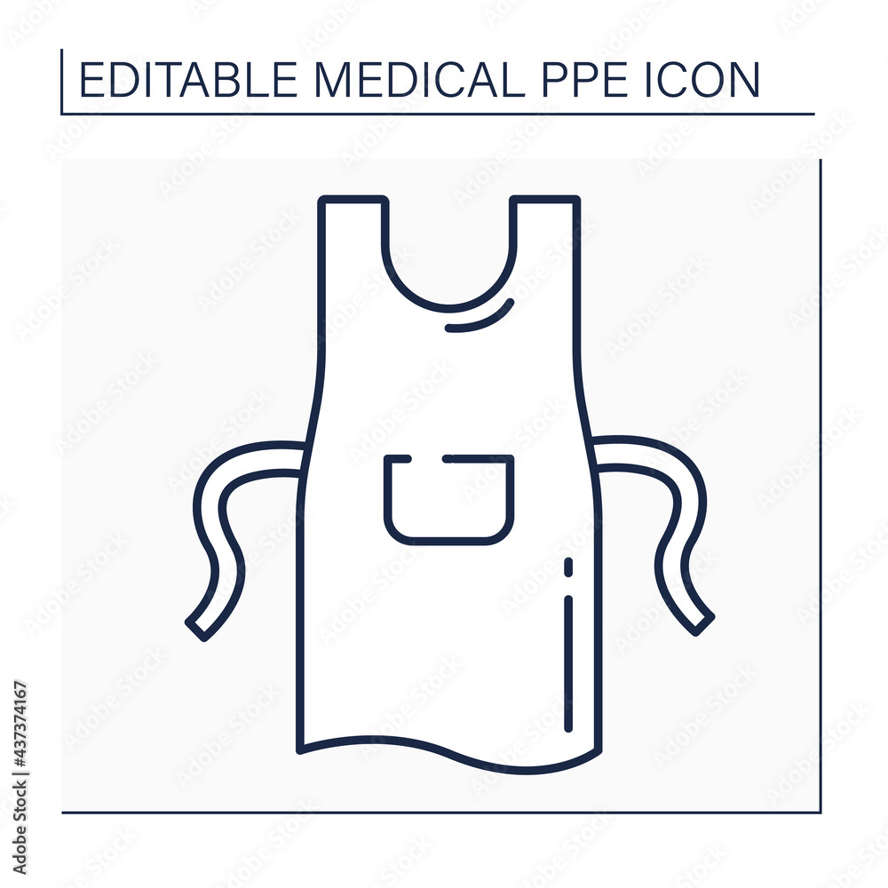 Apron line icon. Personal protective equipment. Special equipment for ...