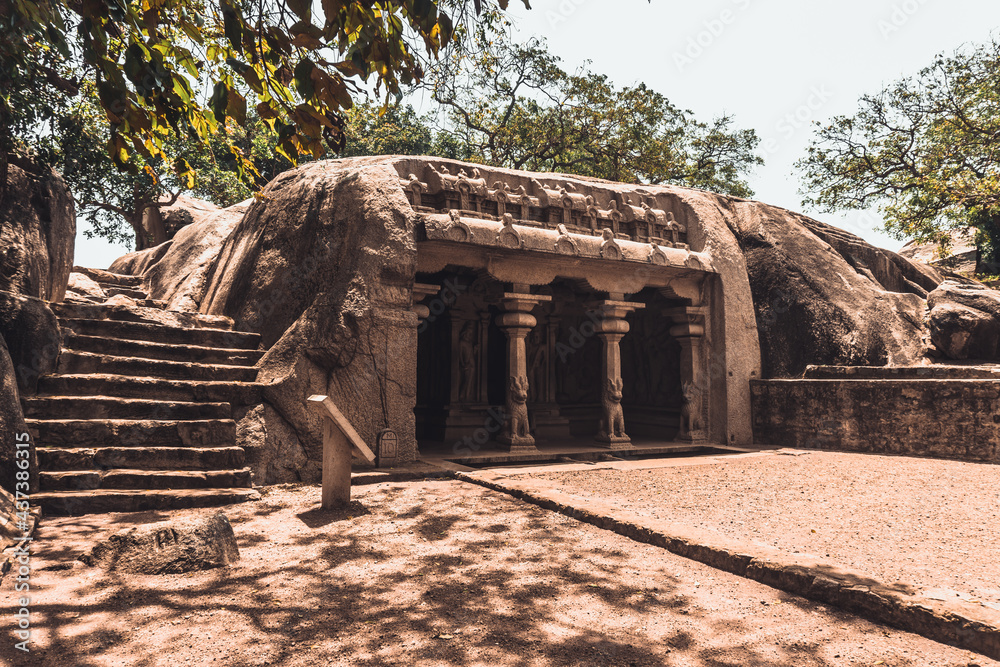 Pancha Rathas Hindu Temple. Pancha Rathas is a monument complex at Mahabalipuram, on the ...