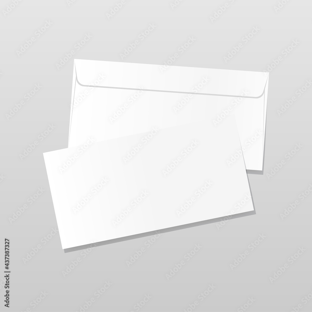 Front and back side envelope mock up. Realistic blank letter template ...