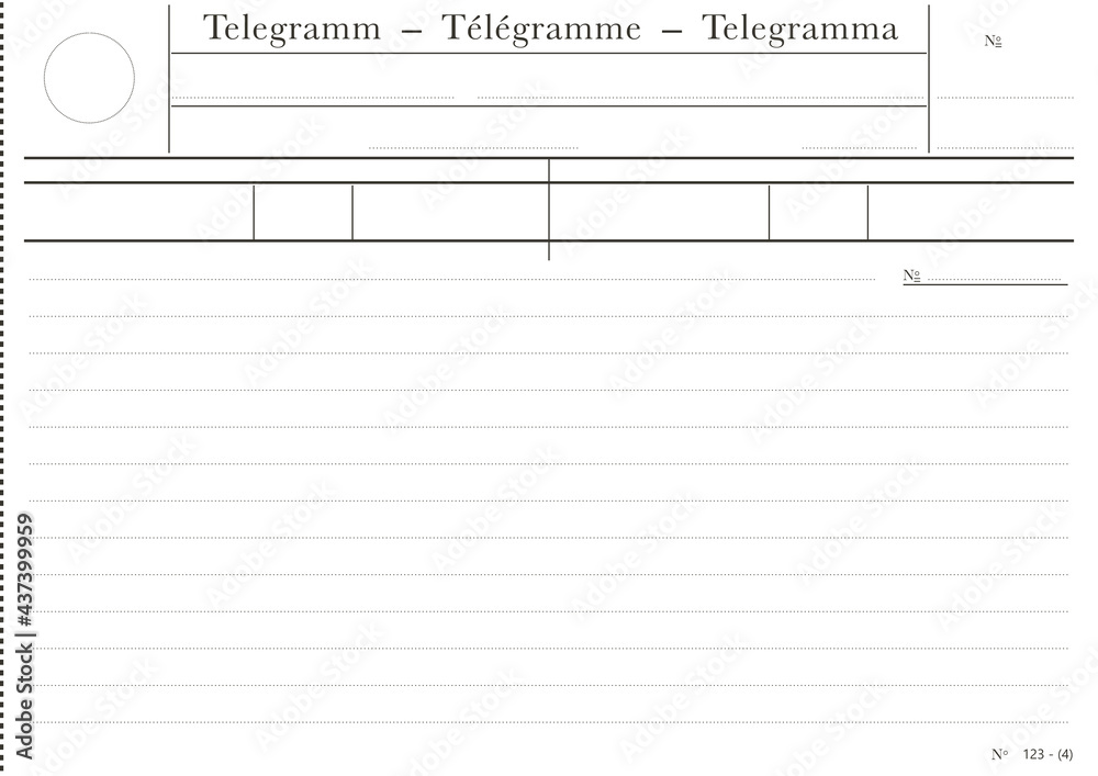 Vintage Telegram. Blank telegram form. Vector without gradients. Stock ...