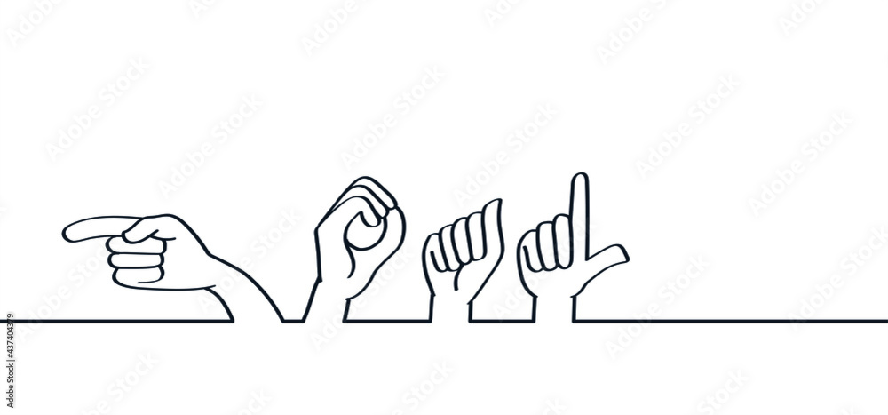 Deaf sign language. Slogan goal, for Football supporters, hand gesture ...