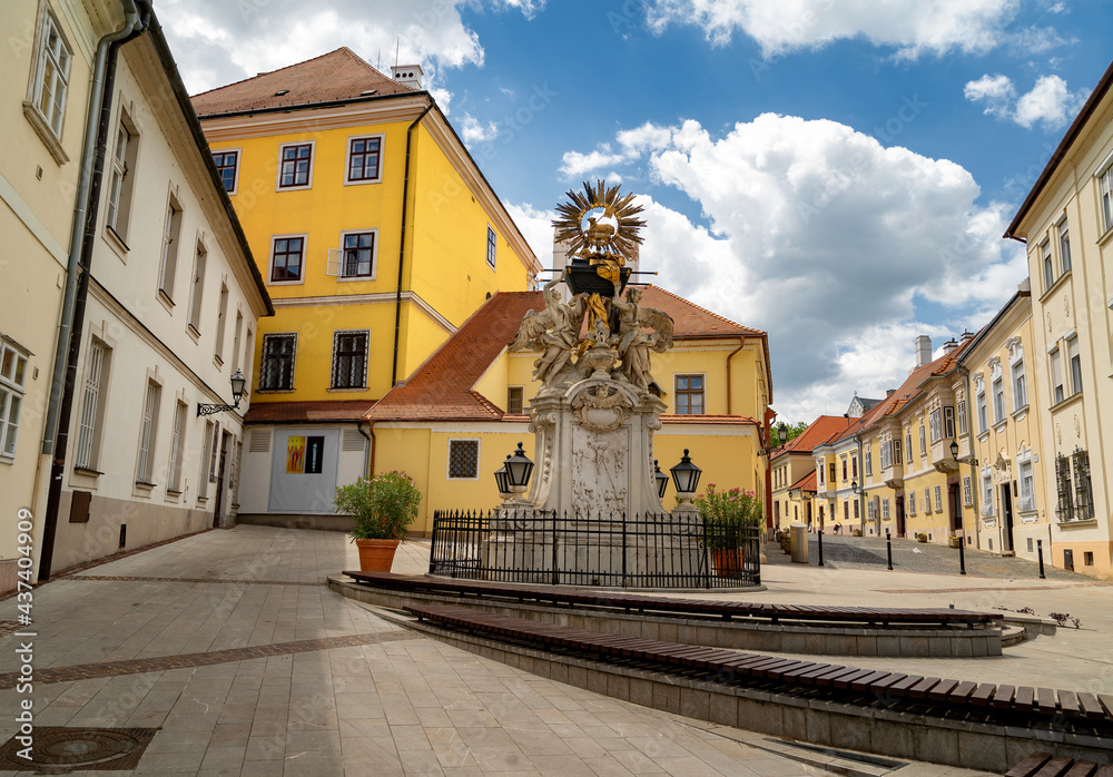 Lost Ark of the Covenant statue in the city centre of Gyor, Hungary ...