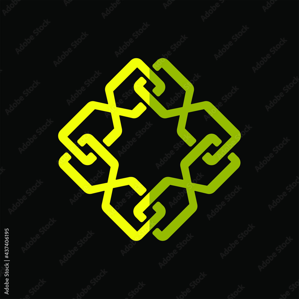 Number 8 logo template with geometric sacred chain line art ...