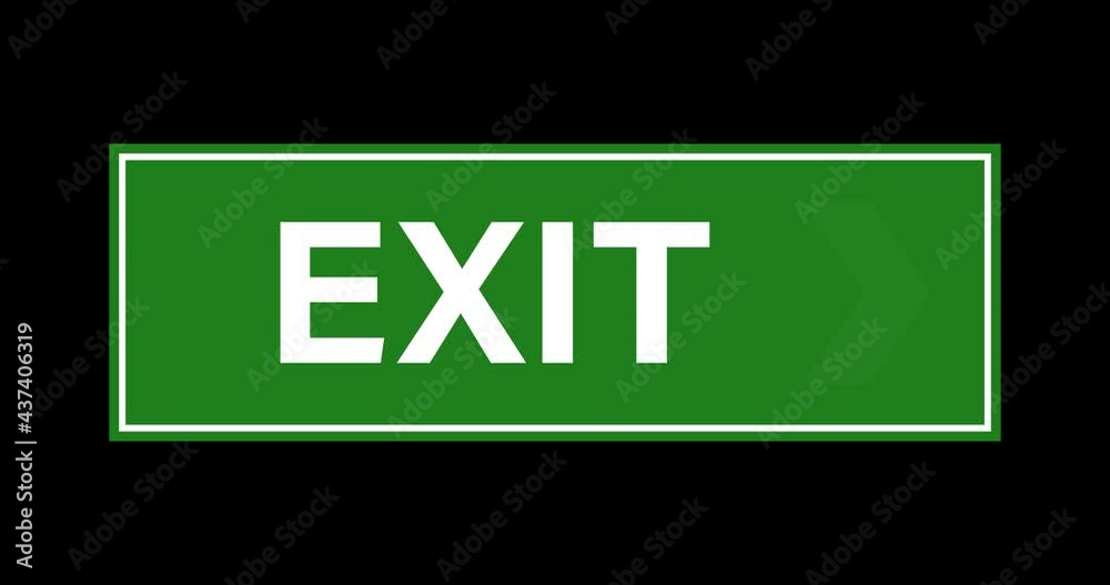 Exit animation. Exit text with arrow footage. Editable background ...
