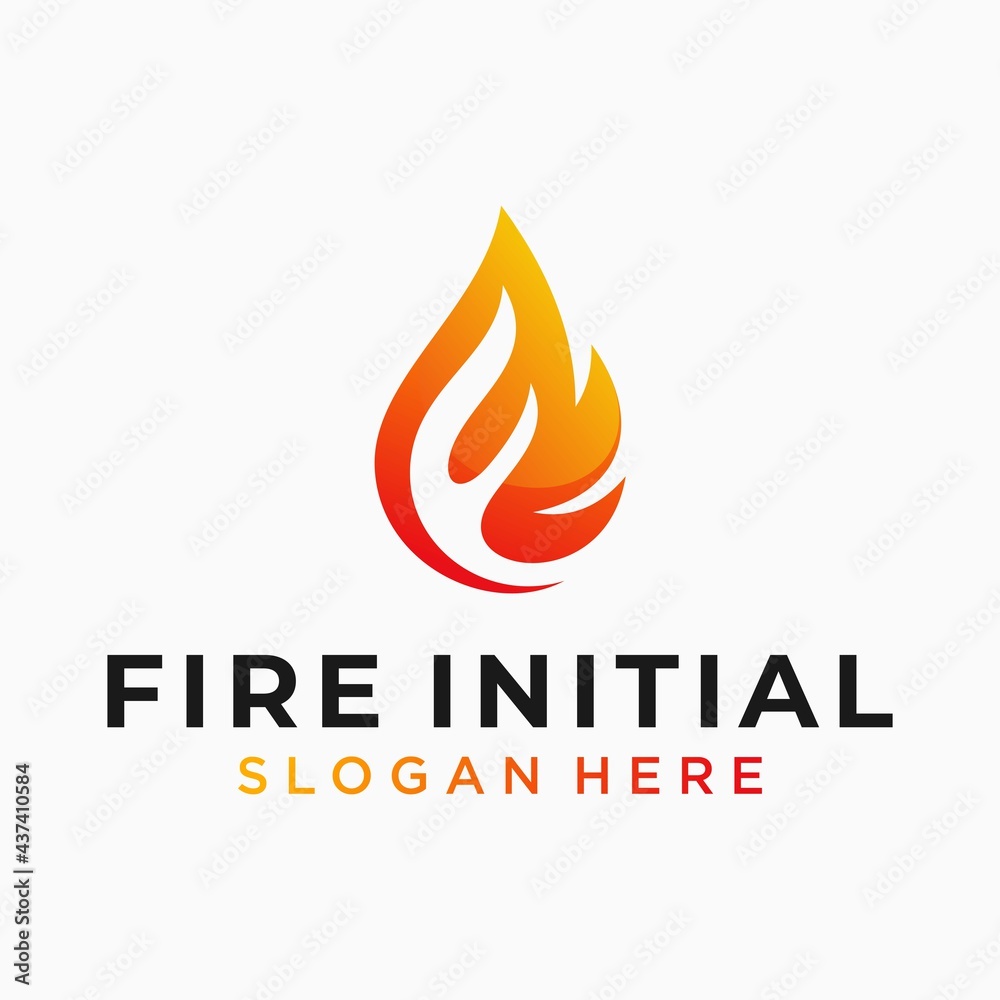 Letter F fire logo design inspiration vector template Stock Vector ...