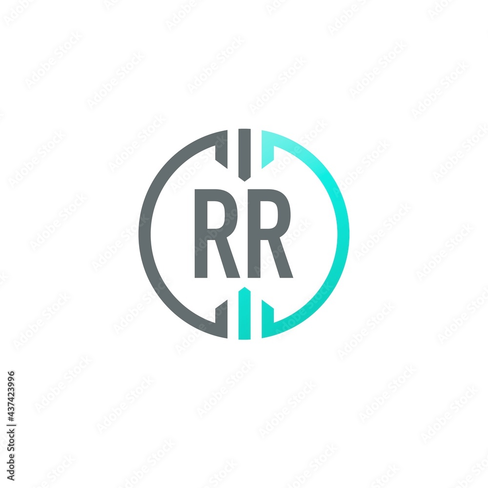 Initial Letter RR Circle Simple Creative Logo Design Template. Circle ...