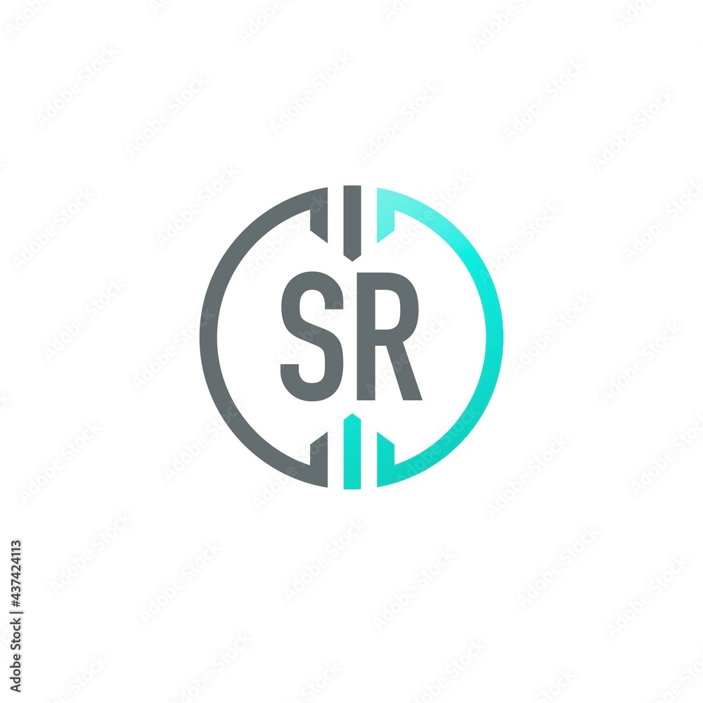 Initial Letter SR Circle Simple Creative Logo Design Template. Circle ...