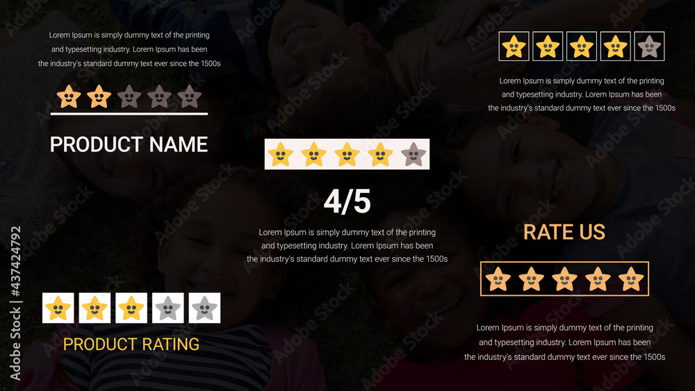 Cartoony Style Stars Rating Overlay Stock Template | Adobe Stock