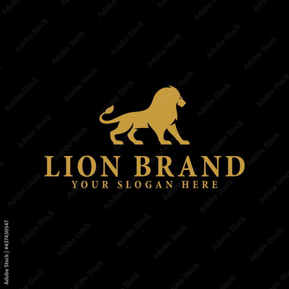 gold lion logo design for logo template Stock Vector | Adobe Stock