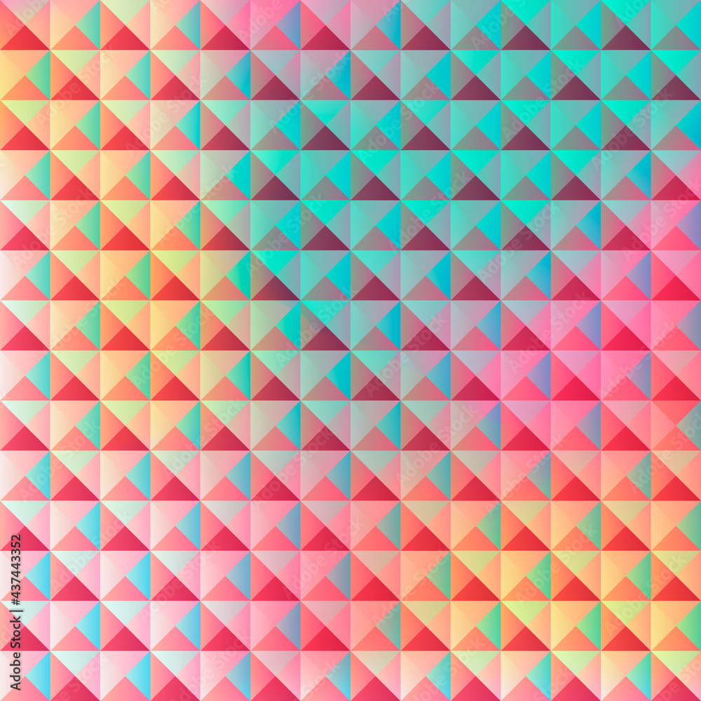 Beautiful square background made of pyramids and gradient mesh. Vector ...