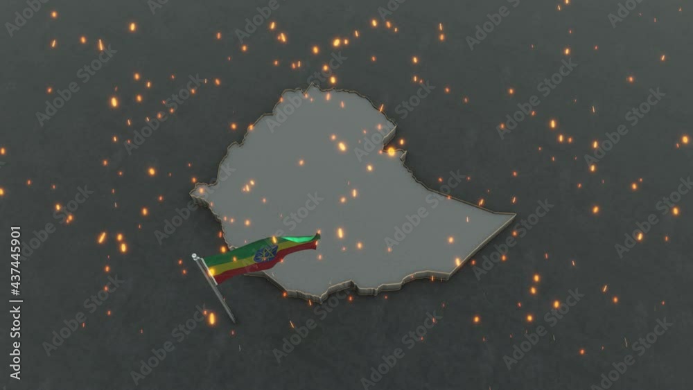 3D animation of the map of Ethiopia and flag Stock Video | Adobe Stock