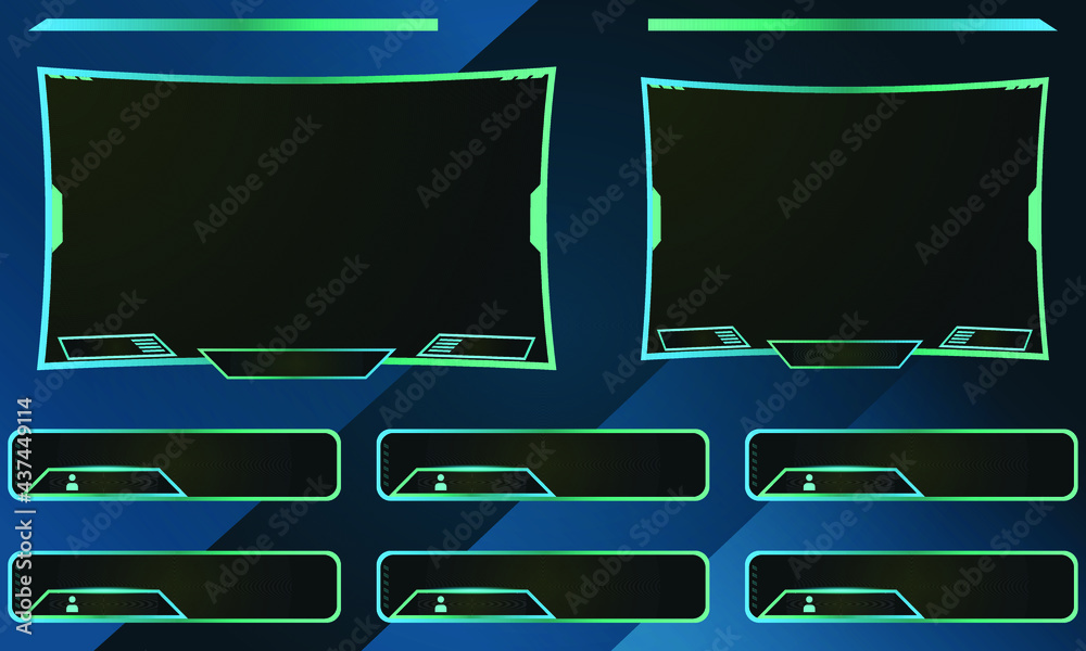 Twitch streaming panel overlay set design Stock Vector | Adobe Stock