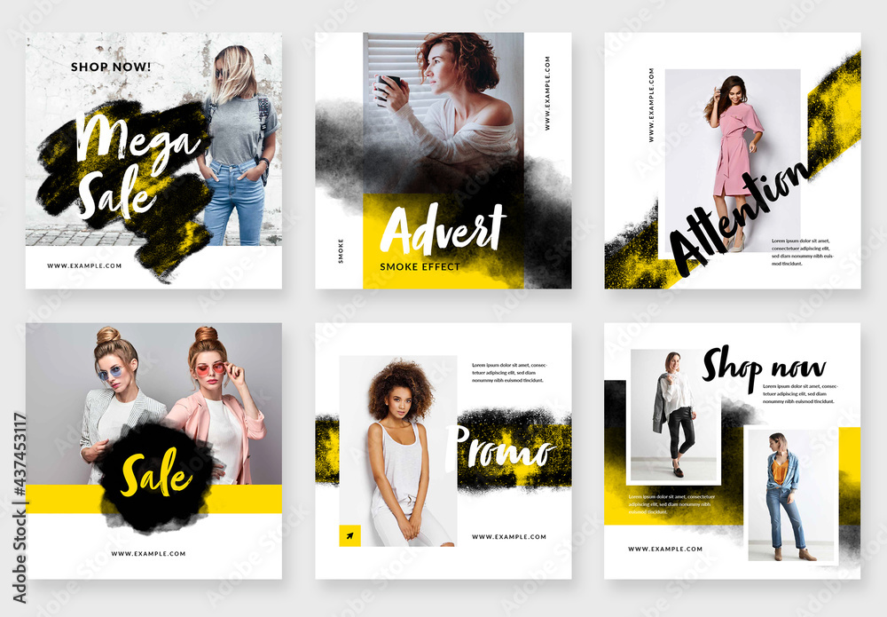 Social Layouts with Creative Design Elements Stock Template | Adobe Stock