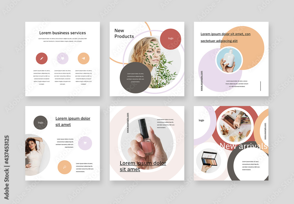 Social Media Post Layouts for Bloggers and Influencers Stock Template ...