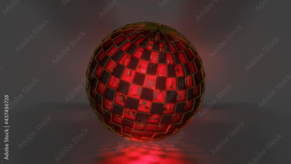 Vidéo Stock the wireframe 3D sphere rotates and resizes slowly. looped ...