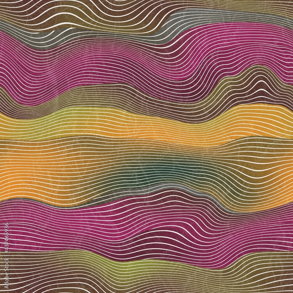 Seamless natural landscape hill pattern for print. Horizontal line ...