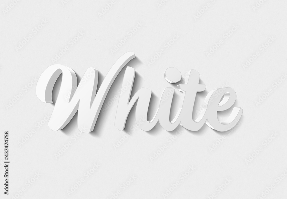White Text Effect with Metal 3D Style Mockup Stock Template | Adobe Stock