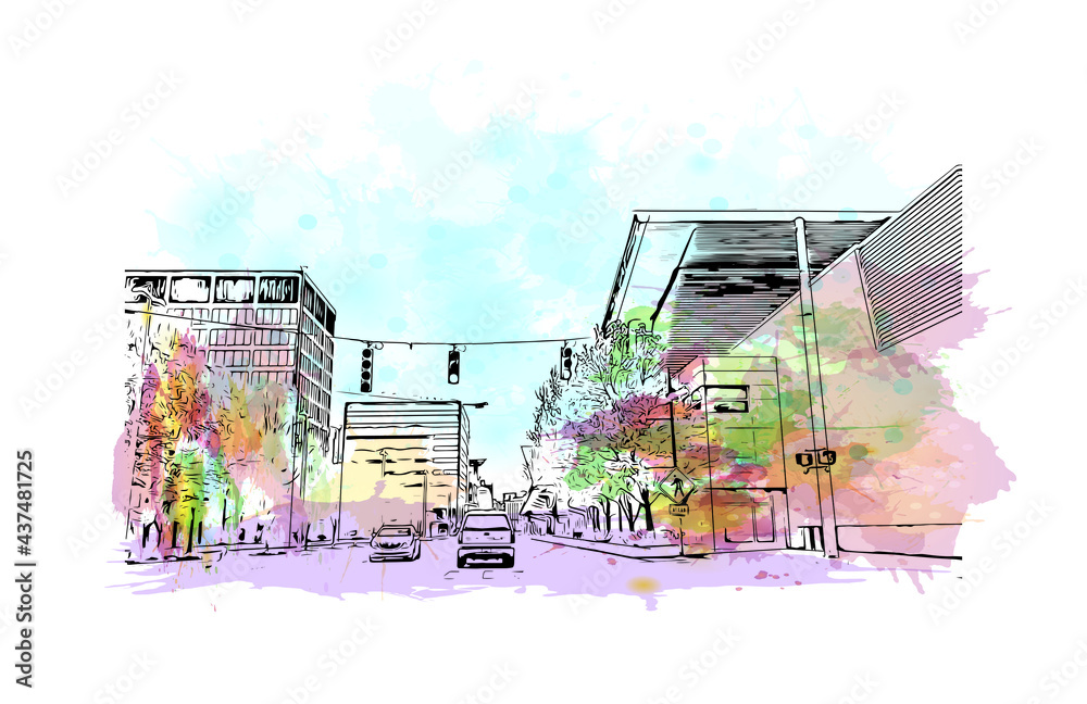 Building view with landmark of Grand Rapids is the city in Michigan ...