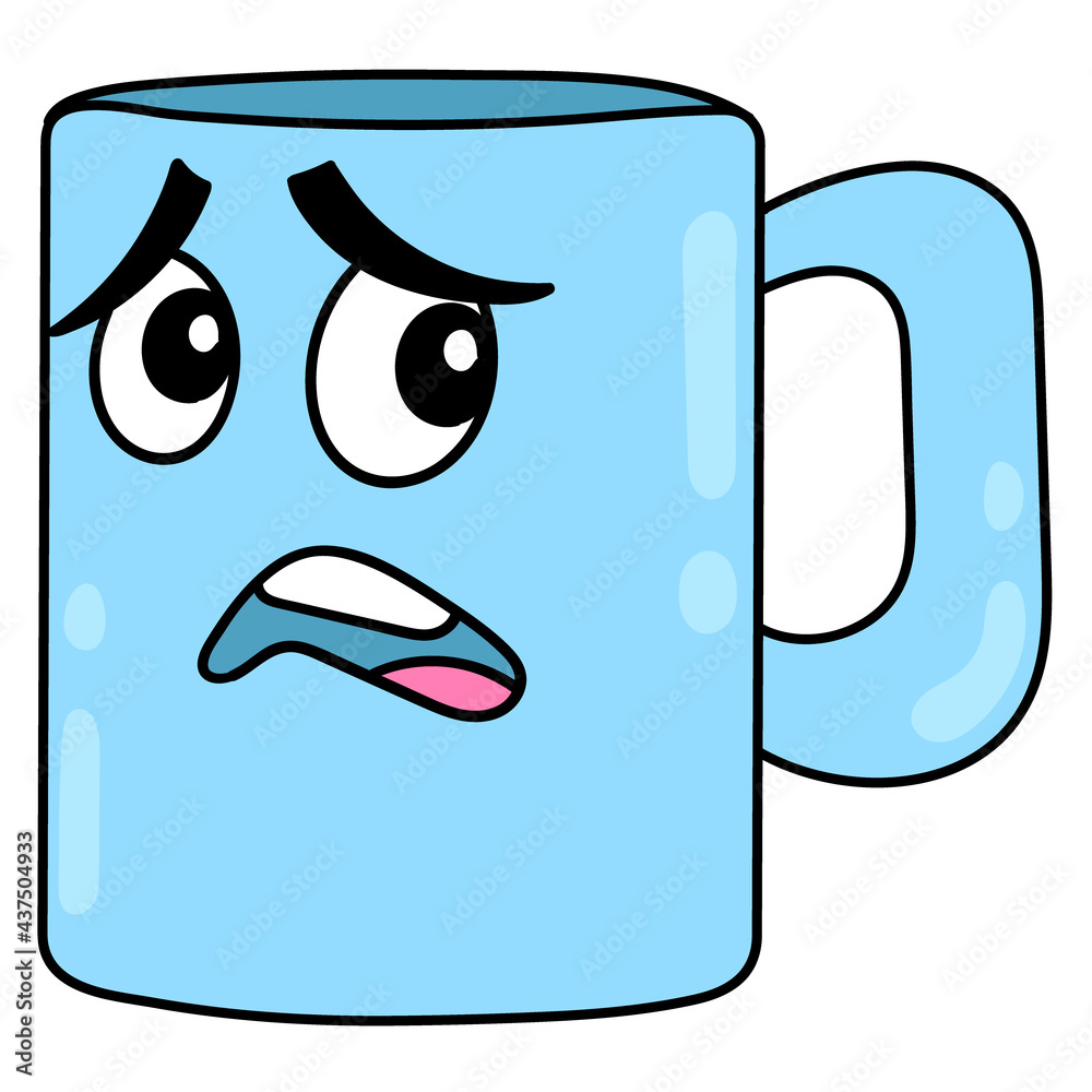 sad looking ceramic glass object benda, doodle icon drawing Stock ...