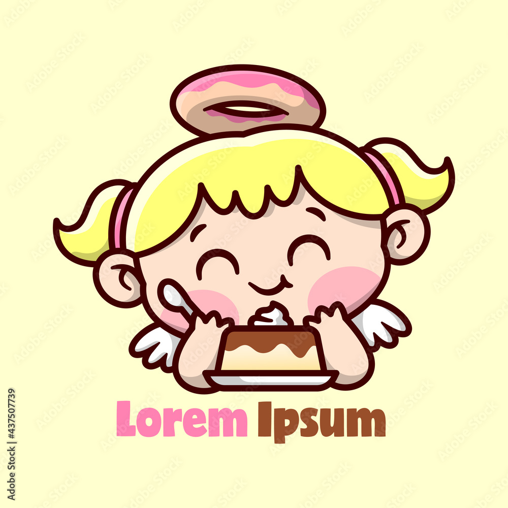 CUTE BLONDE LITTLE ANGEL WITH DONUT RING ON HER HEAD FEELING SO HAPPY ...