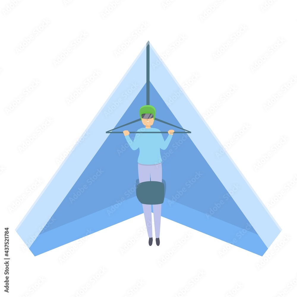 Extreme hang glider icon. Cartoon of Extreme hang glider vector icon ...