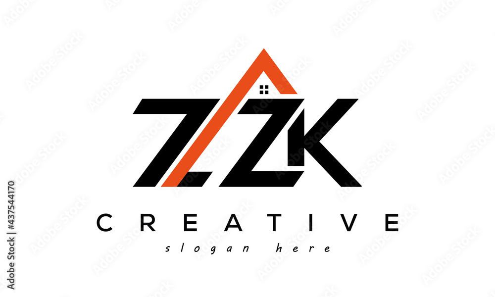 initial ZZK letters real estate construction logo vector Stock Vector ...