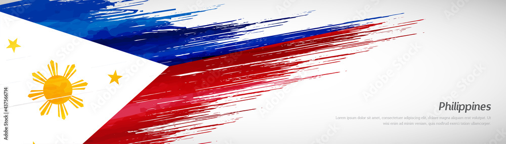 Abstract happy independence day of Philippines with creative watercolor ...