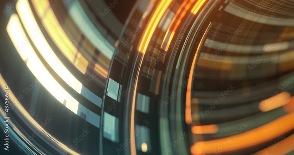 Simple geometric forms. rectangular shapes and lines along a circular ...