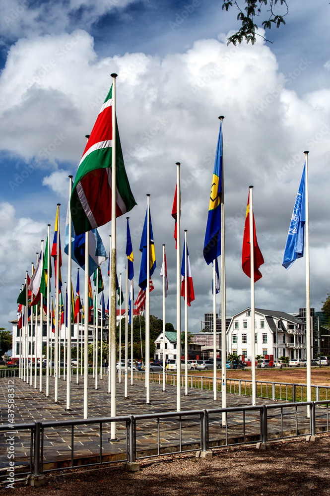 flags of the Caribbean Community and Common Market (CARICOM ...